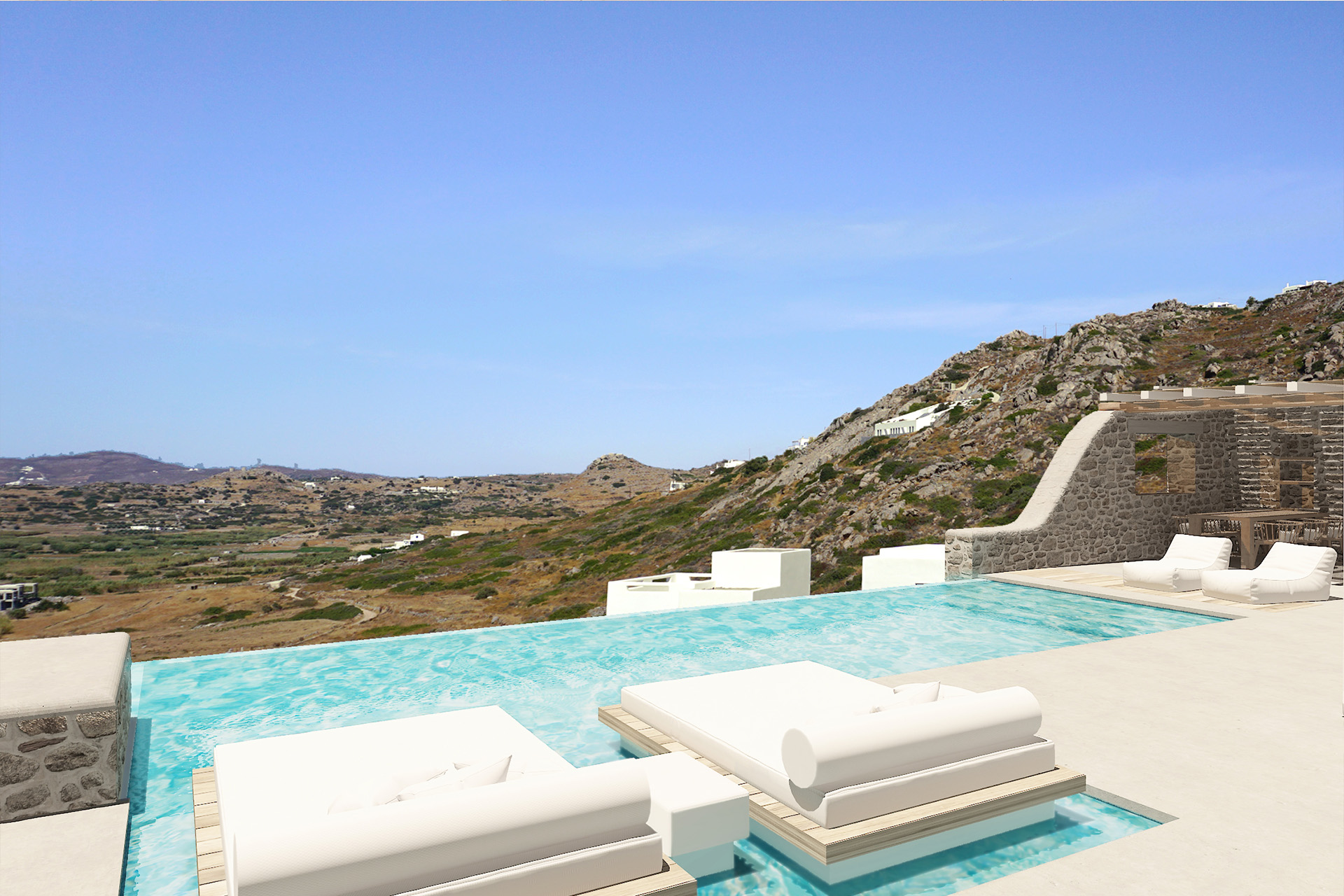 Long infinity pool with panoramic view - Bellevue Luxury Villas - Villa ...